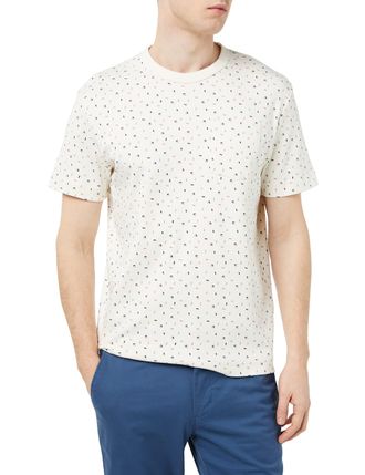 Tom Tailor Herren T-Shirt 1035554, 31323 - Beige Geometric Design, XXL