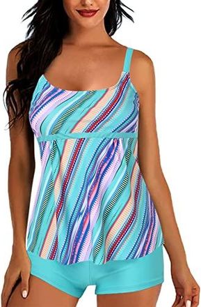 Generic Ensemble tankini pour femme - Maillot de bain deux pi&egrave;ces - Maillot de bain push-up - &Eacute;l&eacute;gant - Simple - Short de bain - Maillot de bain sportif rembo