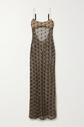 The Attico Maxikeid Aus T&uuml;ll Mit Stickereien Und Ketten - Schwarz