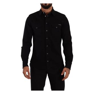 Dolce & Gabbana Homme, Chemises, Noir, Taille: M Casual Shirt