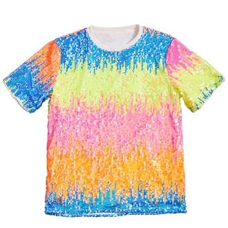 Generic Tee-Shirt Homme- T-Shirt &agrave; Manches Courtes &agrave; Paillettes Style Carnaval Id&eacute;Al pour Les Festivals Concerts Et Soir&eacute;Es Chic