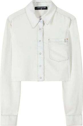Patrizia Pepe Femme, Blouses et Chemises, Blanc, Taille: 44 FR Cropped Shirt