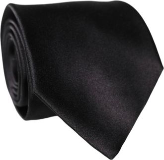Dolce & Gabbana Homme, Accessoires, Brun, Taille: ONE Size Cravate Ajustable en Soie avec Broderie Logo