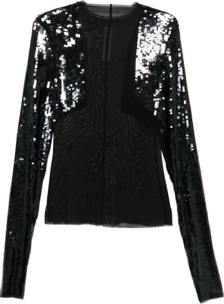 Rick Owens Femme, Blouses et Chemises, Noir, Taille: 38 FR Haut Orn&eacute; de Sequins