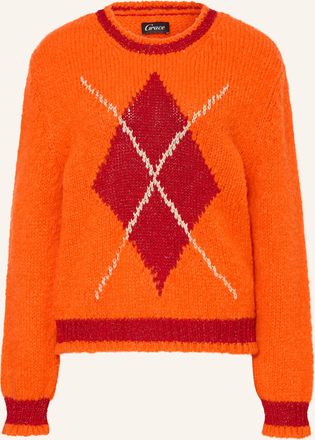 Grace Grace Pullover Mit Glitzergarn orange