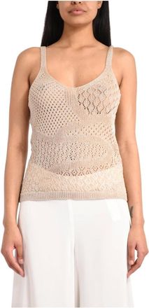 Simona Corsellini Femme, Pulls, Beige, Taille: 40 FR V-neck Tricots