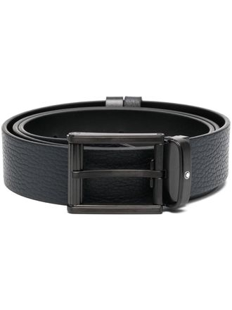 Montblanc ceinture en cuir grain&eacute; &agrave; boucle - Bleu