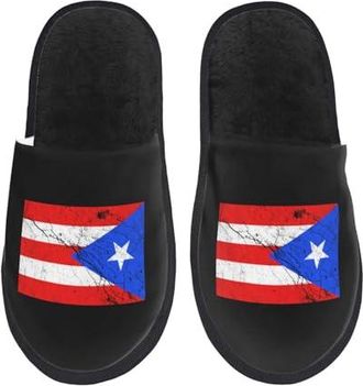 Generic Pantoufles En Coton Effet De Texture Du Drapeau De Porto Rico Lavables Slippers Doux Chaussons Maison Pour Unisex Chambre DIntérieur M