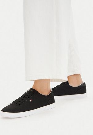 Tommy Hilfiger Sneakers aus Stoff Th Low Profile Vulc Canvas FW0FW09102 Schwarz