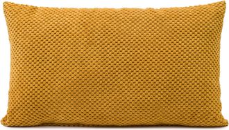 G&ouml;zze Kissen Sven, Dekokissen in genoppter Optik, Weiches Sofakissen mit F&uuml;llung, 100% Polyester, 30 x 50 cm - Senf