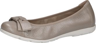 Caprice Damen Ballerinas aus Leder mit Schleife, Beige (Taupe Per.Deer), 40 EU