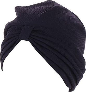 Generic Chapeau de t&ecirc;te pour cancer, turban ethnique, couvre-chef, turban pour femme, bandeau l&eacute;opard pour filles, bleu marine, Taille unique