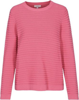 Clarina Strickpullover Rundhalspullover mit Querrippe