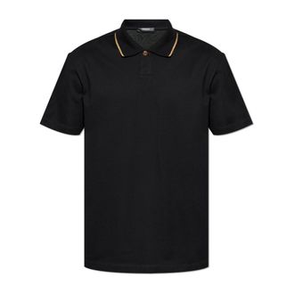 Versace Homme, Tops, Noir, Taille: M Polo avec fil lurex