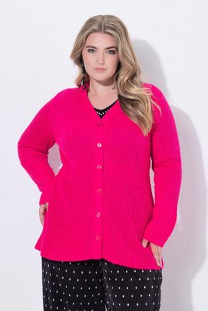 Miamoda Strickjacke Strickjacke A-Linie Sch&ouml;&szlig;chen Langarm