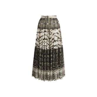 Roberto Cavalli La Tigresse Reptilla Plisseerock - - Skirts - Damen - Schwarzk - M