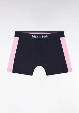 Eden Park Boxer En Jersey De Coton Stretch Marine D&eacute;tails Roses