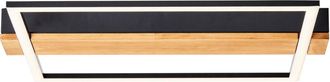 Brilliant Plafonnier led Brilliant Loneos 45x40cm bois clair/noir, bois/m&eacute;tal/plastique, 1x led int&eacute;gr&eacute;e, 24 w, (flux lumineux : 3000lm, couleur de la lumi&egrave;re