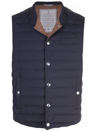 Brunello Cucinelli Schmale Weste - Blau