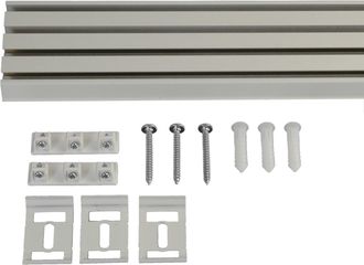 Liedeco Vorhangschiene 4-läufig für Vorhänge, Schiebevorhang weiß L 220 cm