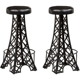 vidaXL Vidaxl - Tabourets de bar lot de 2 cuir véritable