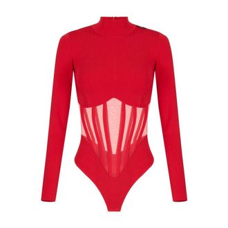 Elisabetta Franchi Strick-Bustier-Body - - Tops - Damen - Rot - L