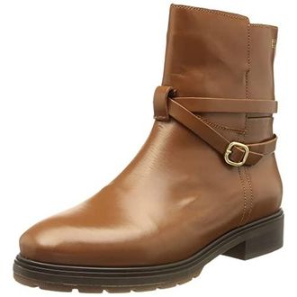 Tommy Hilfiger Bottes Basses en Cuir pour Femme, Hiver/Cognac, 38 EU