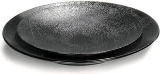 LAMBERT Kaori - Rochen Optik - Speiseteller, Teller - Ø: 27,5 cm - mit Metallic Rochen Optik - Steingut - 1 Stück