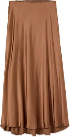 Oltre Femme, Jupes, Brun, Taille: 40 FR Viscose Satin Skirt