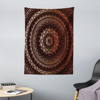 Abakuhaus Mandala Wandteppich, Universum aus Weiches Mikrofaser Stoff Waschbar ohne Verblassen Digitaldruck, 110 x 150 cm,Braun Mehrfarbig