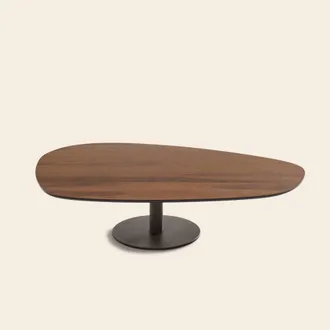 Madura Table Basse Ismeria Noyer et bronze - MARRON