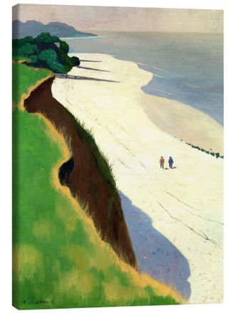 Posterlounge La Falaise de la Grève blanche Leinwandbild von Félix Édouard Vallotton 70 x 90 cm Grün Wandbilder Wanddeko