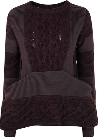 sacai Rundhalspullover - Braun