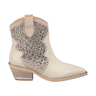 Alma En Pena Alma EN Pena, Femme, Chaussures, Beige, Taille: 40 EU Bottine plate ajour&eacute;e