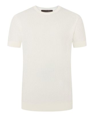 FILIPPO DE LAURENTIIS Leichtes Strick-T-Shirt in Crepes-Struktur in