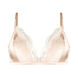Dolce & Gabbana Soutien-gorge &agrave; bonnets souples en satin et dentelle - Femme - Sous-v&ecirc;tements - Beige - Taille: 32 FR