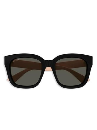 Gucci lunettes de soleil &agrave; monture carr&eacute;e - Noir