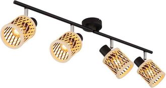Globo Lighting Plafonnier spot de plafond orientable en bambou noir mat L 70 cm
