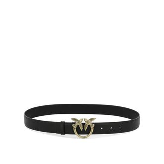 Pinko Love Birds Lederg&uuml;rtel 3 cm - - Accessories - Damen - Schwarzk - ONE SIZE