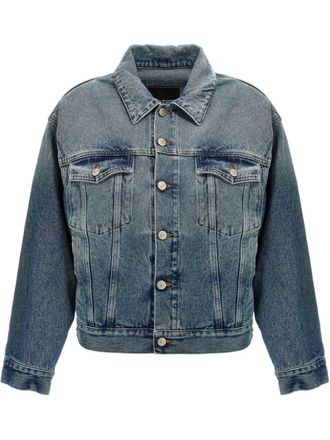 Maison Margiela veste en jean à découpes - Bleu