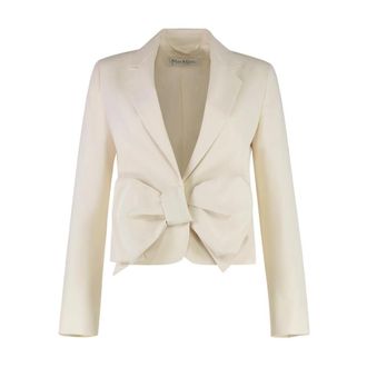 Max Mara Bow Detail Cropped Blazer - - Jackets - Damen - Wei&szlig; - XS