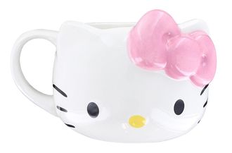 Silver Buffalo Sanrio Hello Kitty Keramiktasse mit rosa Schleife, 3D-geformt, 590 ml
