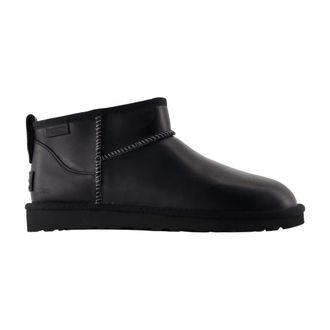 UGG Classic Ultra Mini Leder Regen Stiefeletten - - Shoes - Damen - Schwarzk - 42 EU
