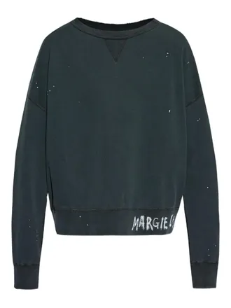 Maison Margiela sweat à logo imprimé - Bleu