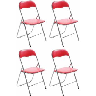Clp 4er Set Klappstuhl Felix rot/silber