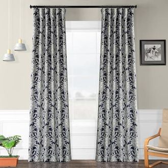 Half Price Drapes halben Preis Drapes boch-kc103 a-84 Verdunkelungsvorhang, Flora Navy, 50 x 108