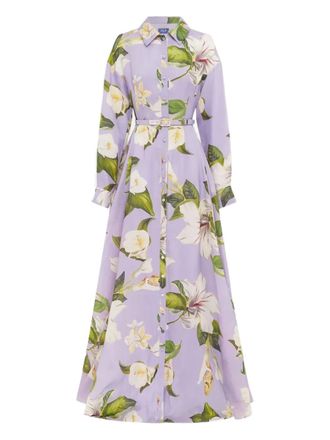 LEO LIN robe longue Josephine &agrave; fleurs - Violet