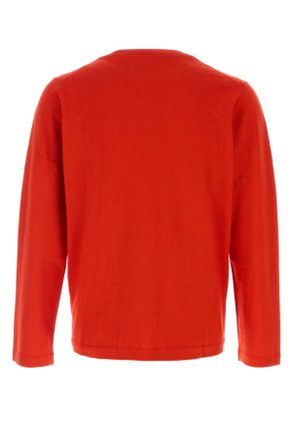 Extreme Cashmere Mens Red Cotton Blend N&acirc;&deg;500 Sweater Tomato Exterior: Cashmere Maglieria