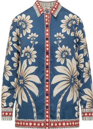 Farm Rio Farm Rio, Femme, Blouses et Chemises, Multicolore, Taille: 38 FR Luna Pajama Shirt