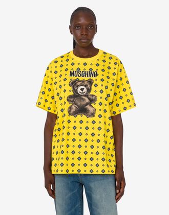 Moschino Moschino Teddy Bear - T-shirt en jersey de coton biologique - Jaune